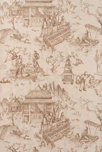 Tapeta Toile de Jouy metaliczna Pierre Frey FP587003 Le Printemps Du ...